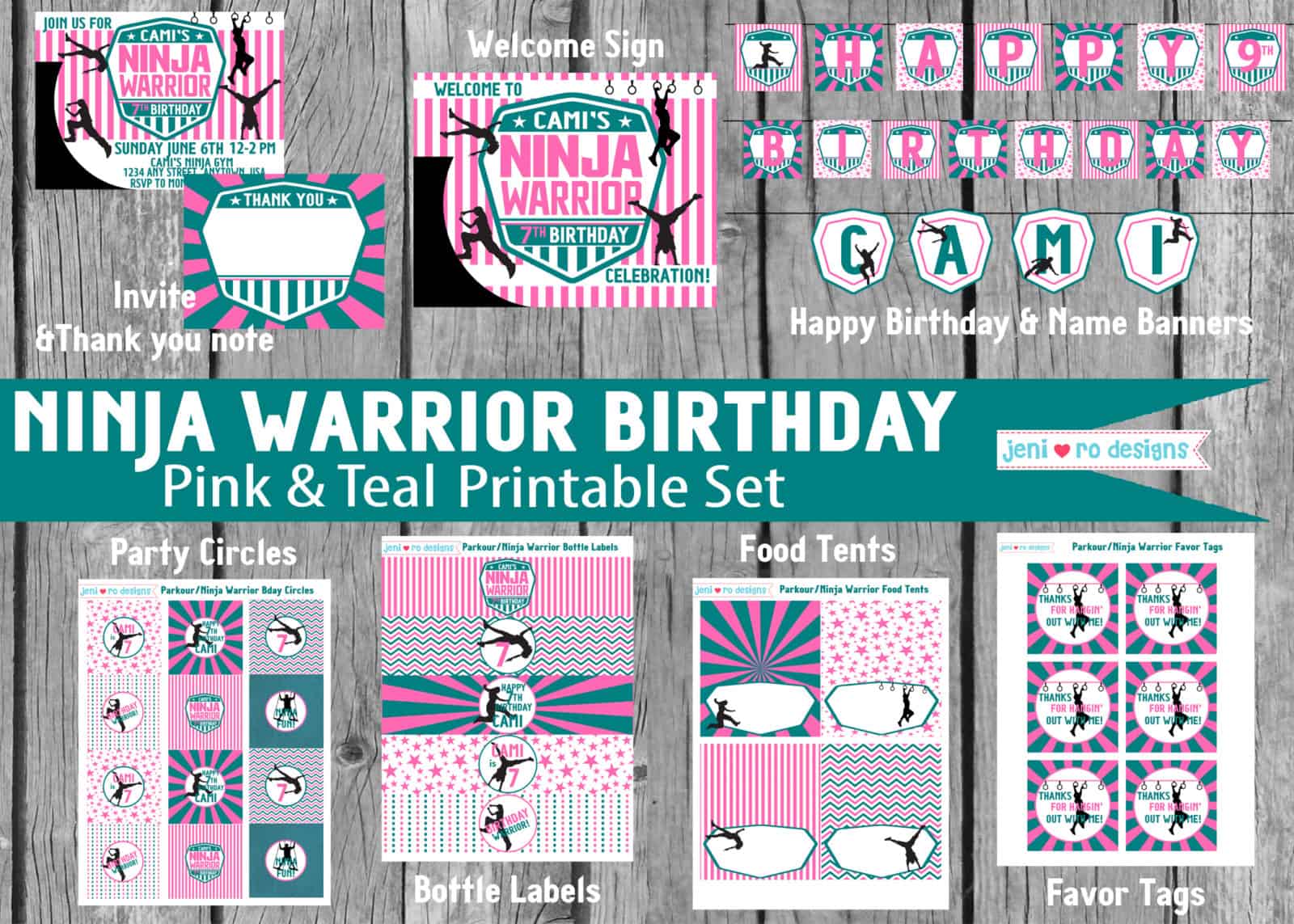 Pink Ninja warrior printables are now in the shop for your little ninja