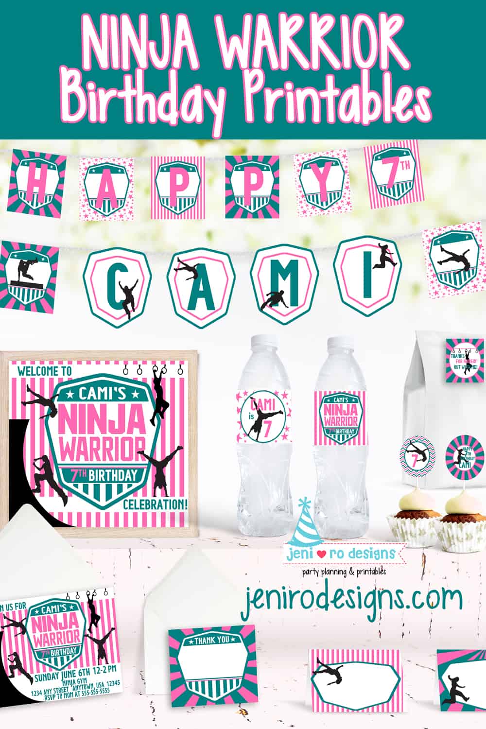 Pink Ninja warrior printables are now in the shop for your little ninja