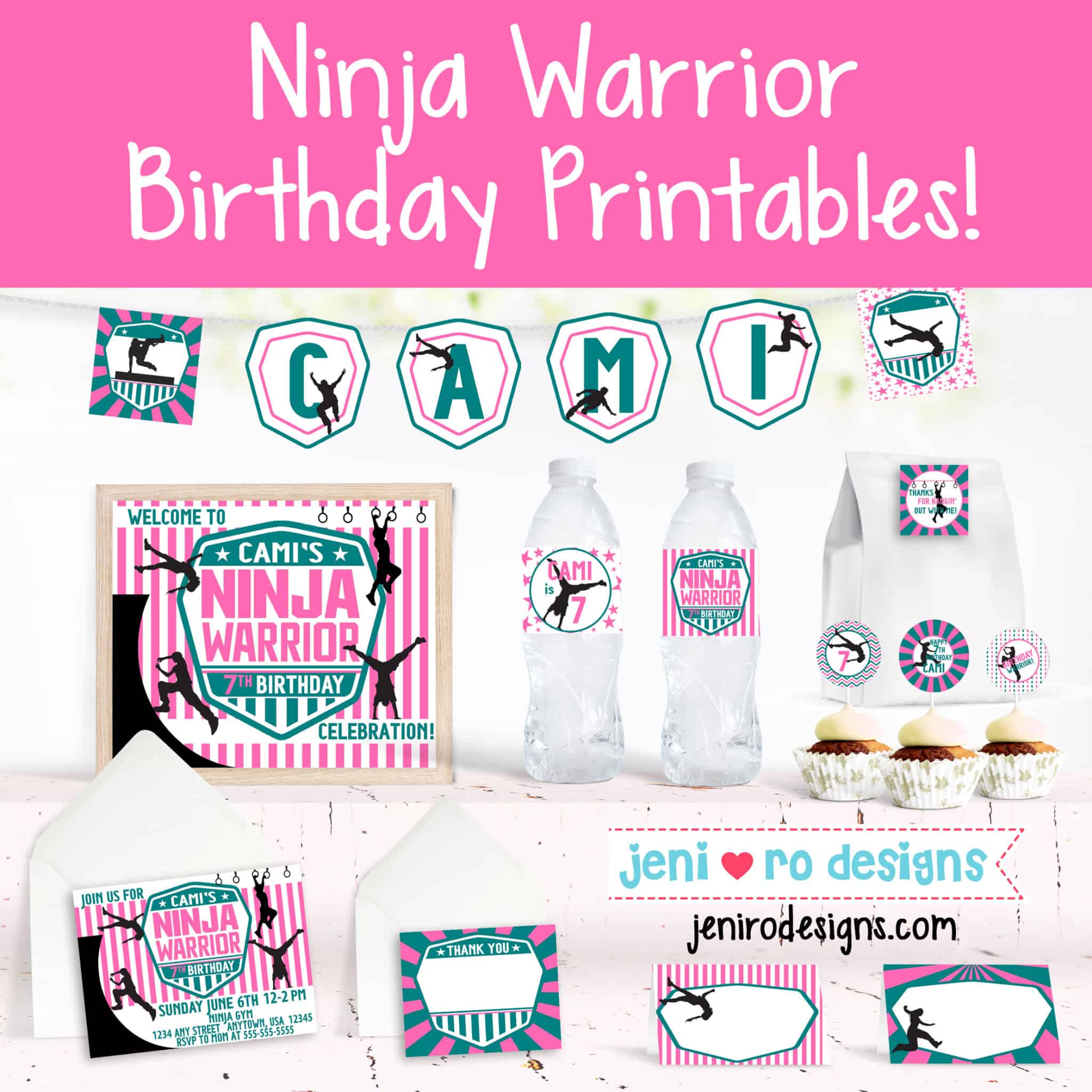 Pink Ninja warrior printables are now in the shop for your little ninja