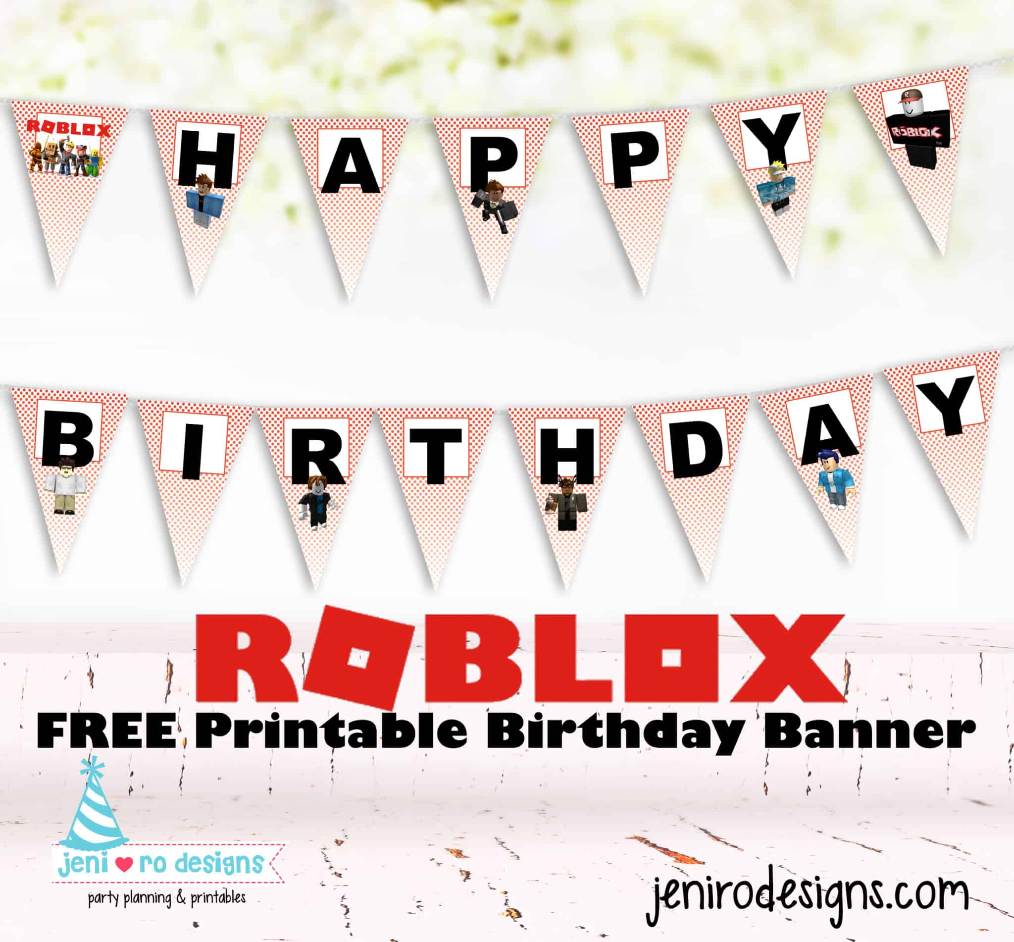 Roblox birthday banner in the FREE printable library!