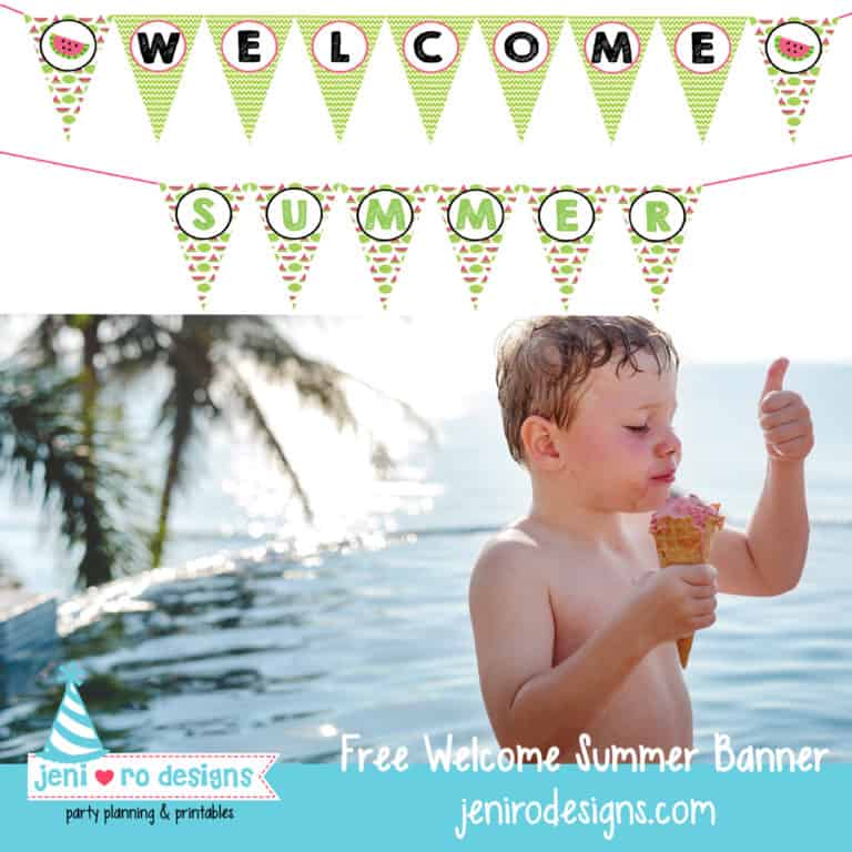 Welcome Summer printable banner from jeni ro designs