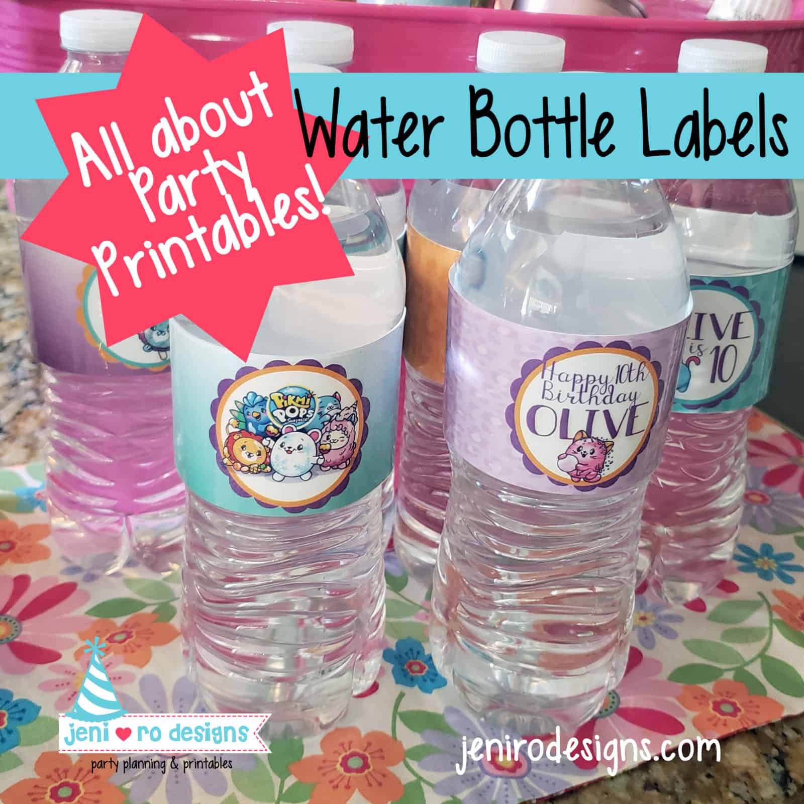 Printable water bottle labels are easy and fun to use at your next party!