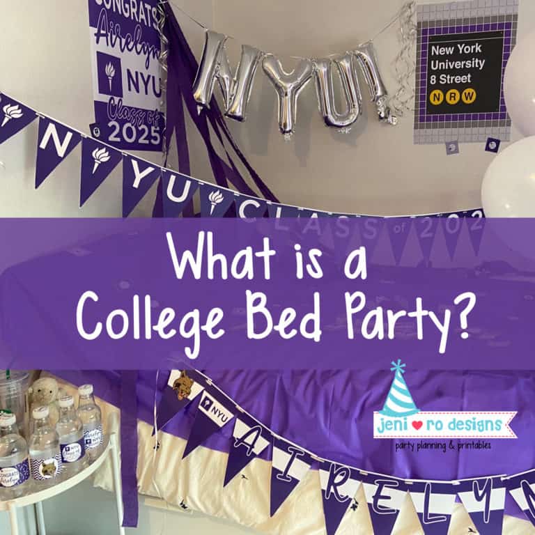 College bed party printables to celebrate their college choice!