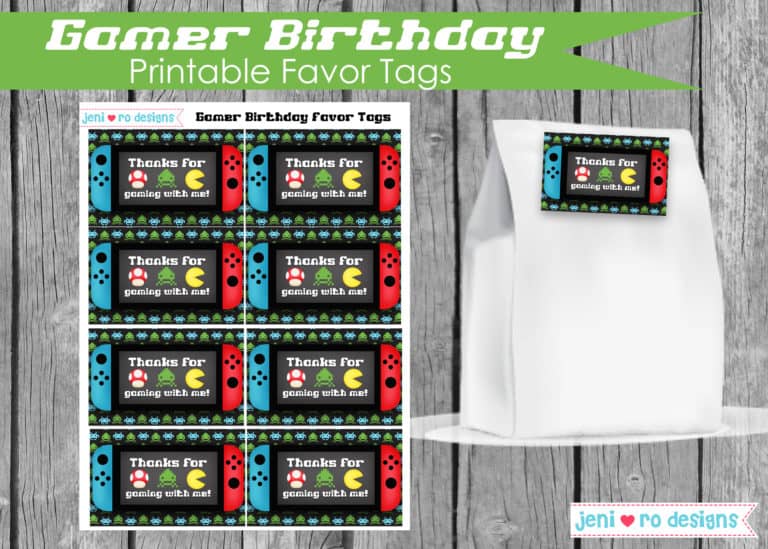 Gamer birthday printables - a new party set to level up their birthday!