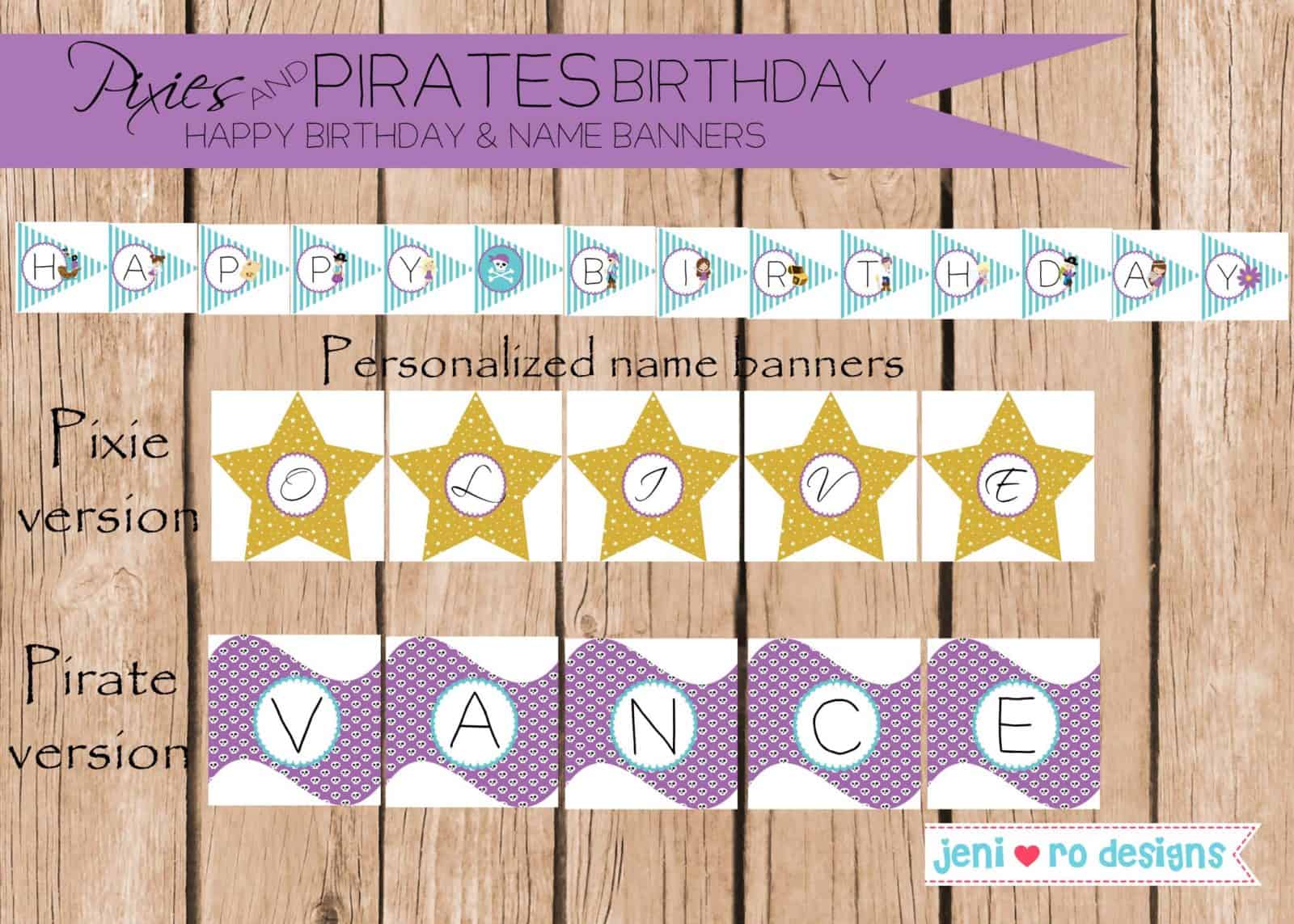 Pixies and Pirates Birthday party printables and inspiration!