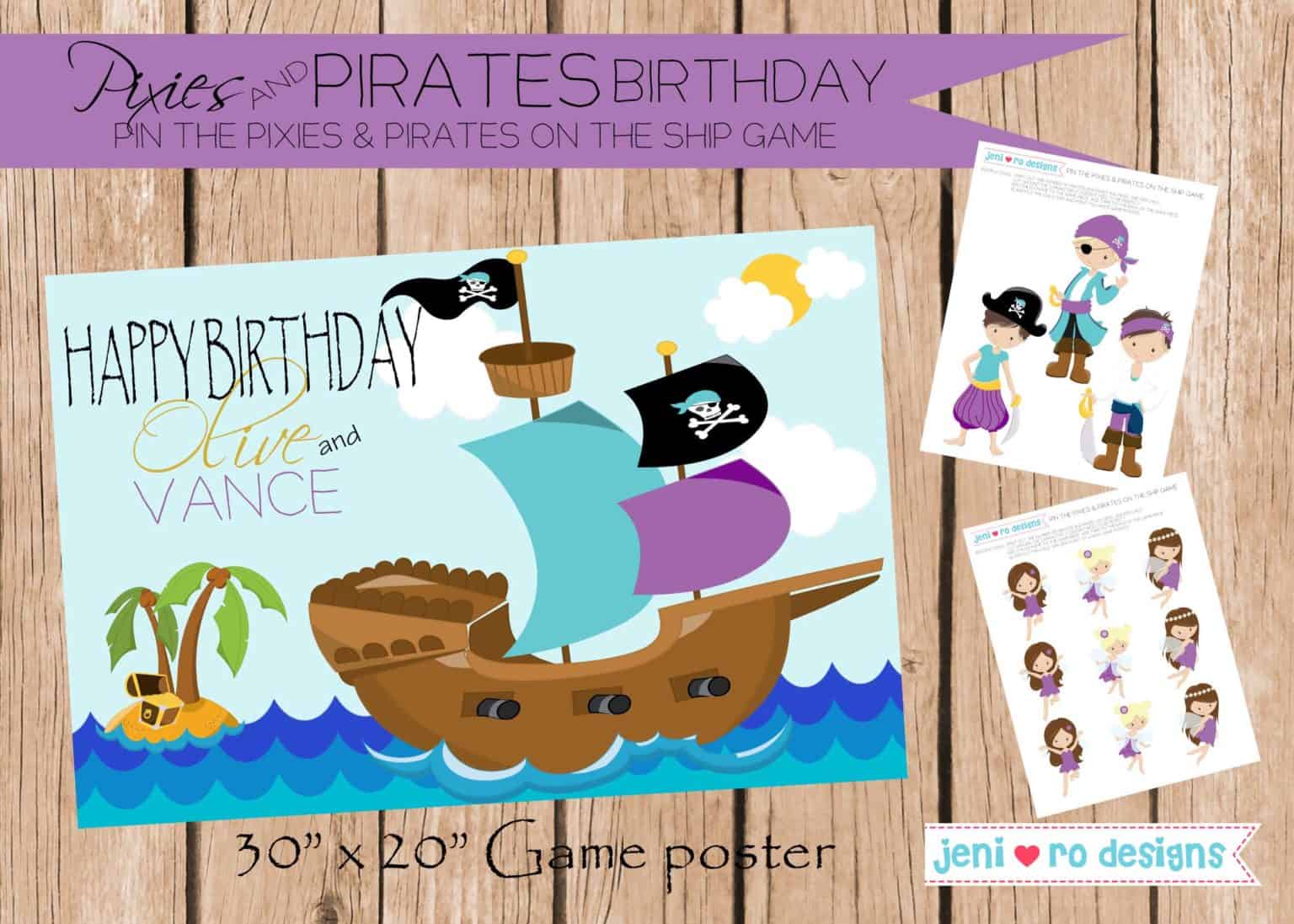 Pixies and Pirates Birthday party printables and inspiration!