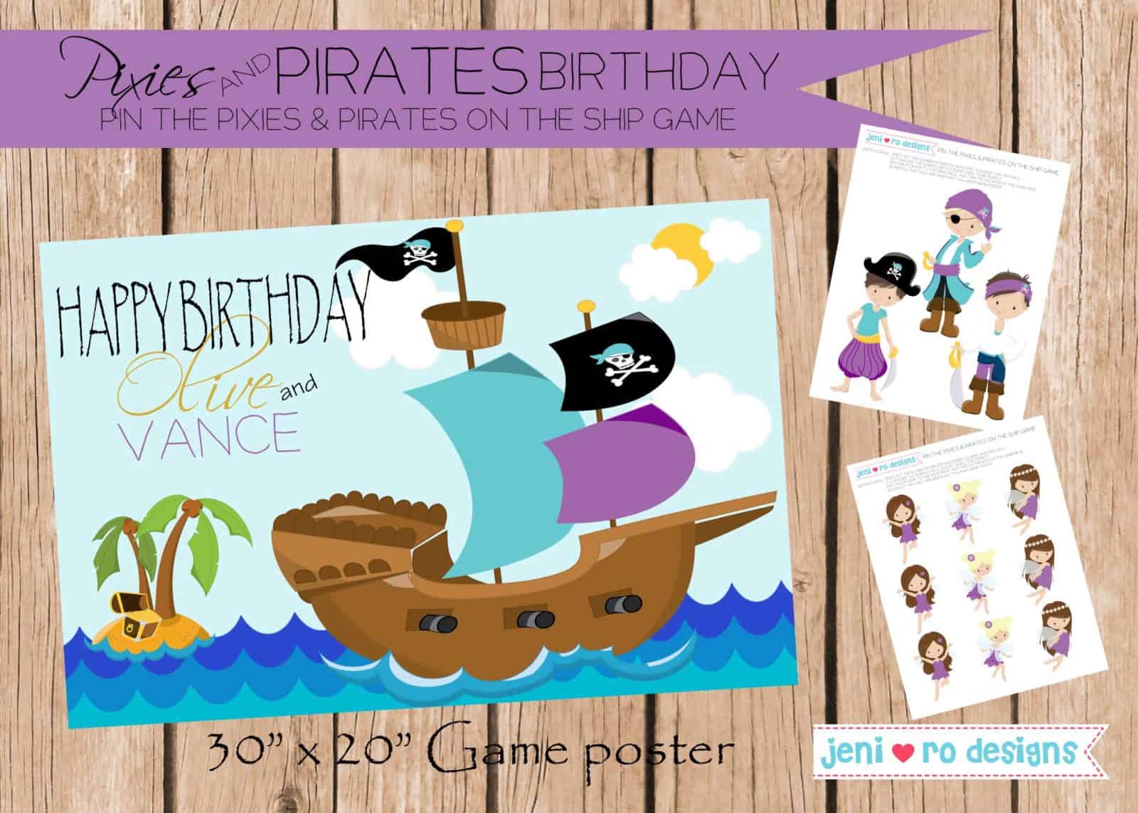 Pixies and Pirates Birthday party printables and inspiration!