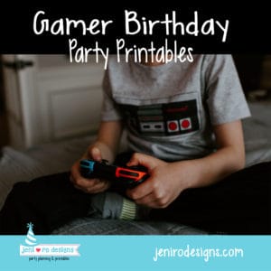 Gamer birthday printables - a new party set to level up their birthday!