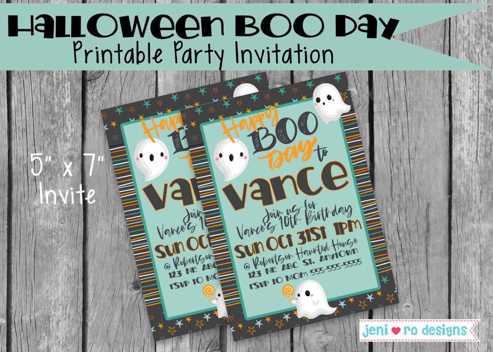 Halloween Boo Day printable party set for your Halloween baby!