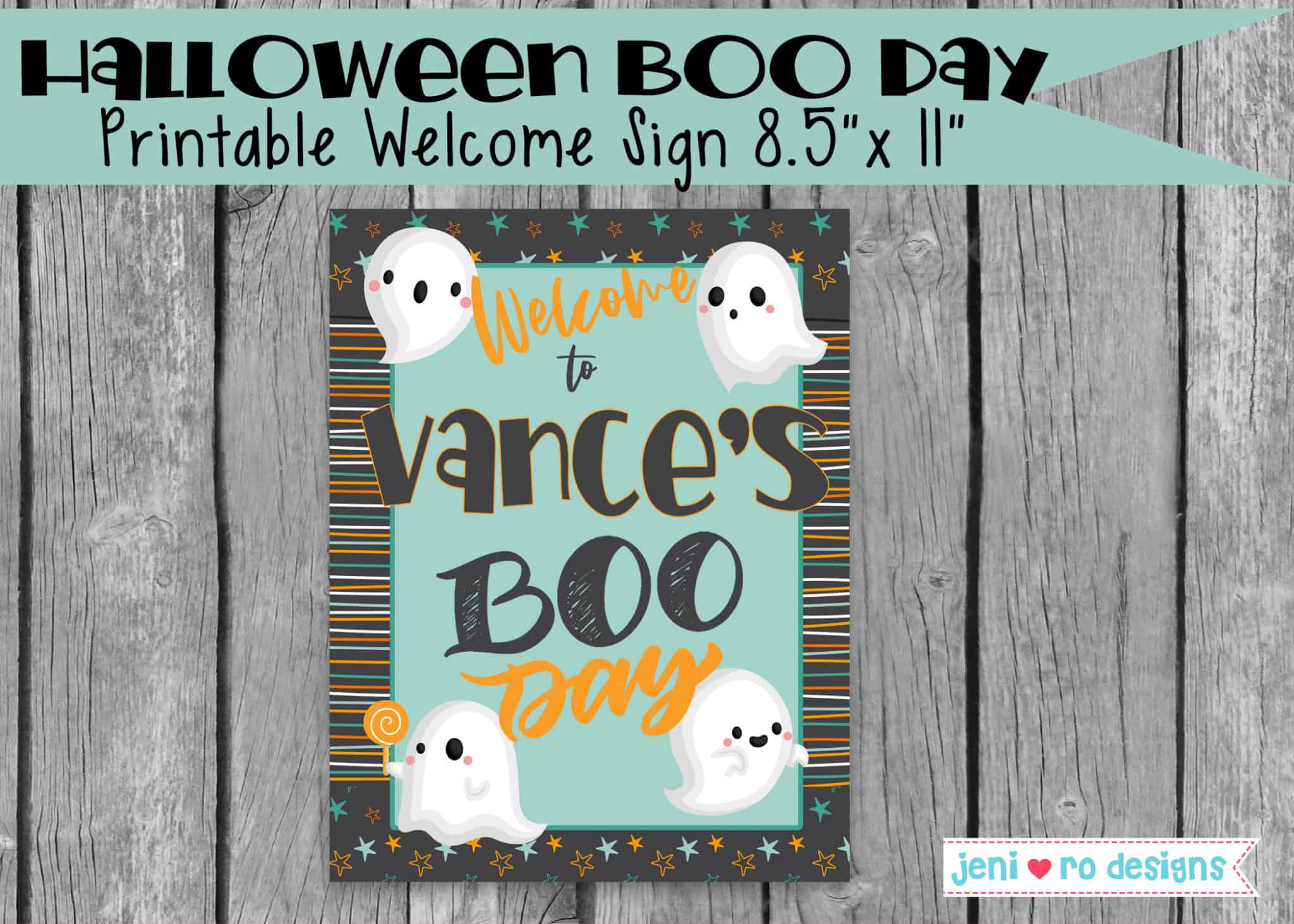 Halloween Boo Day printable party set for your Halloween baby!