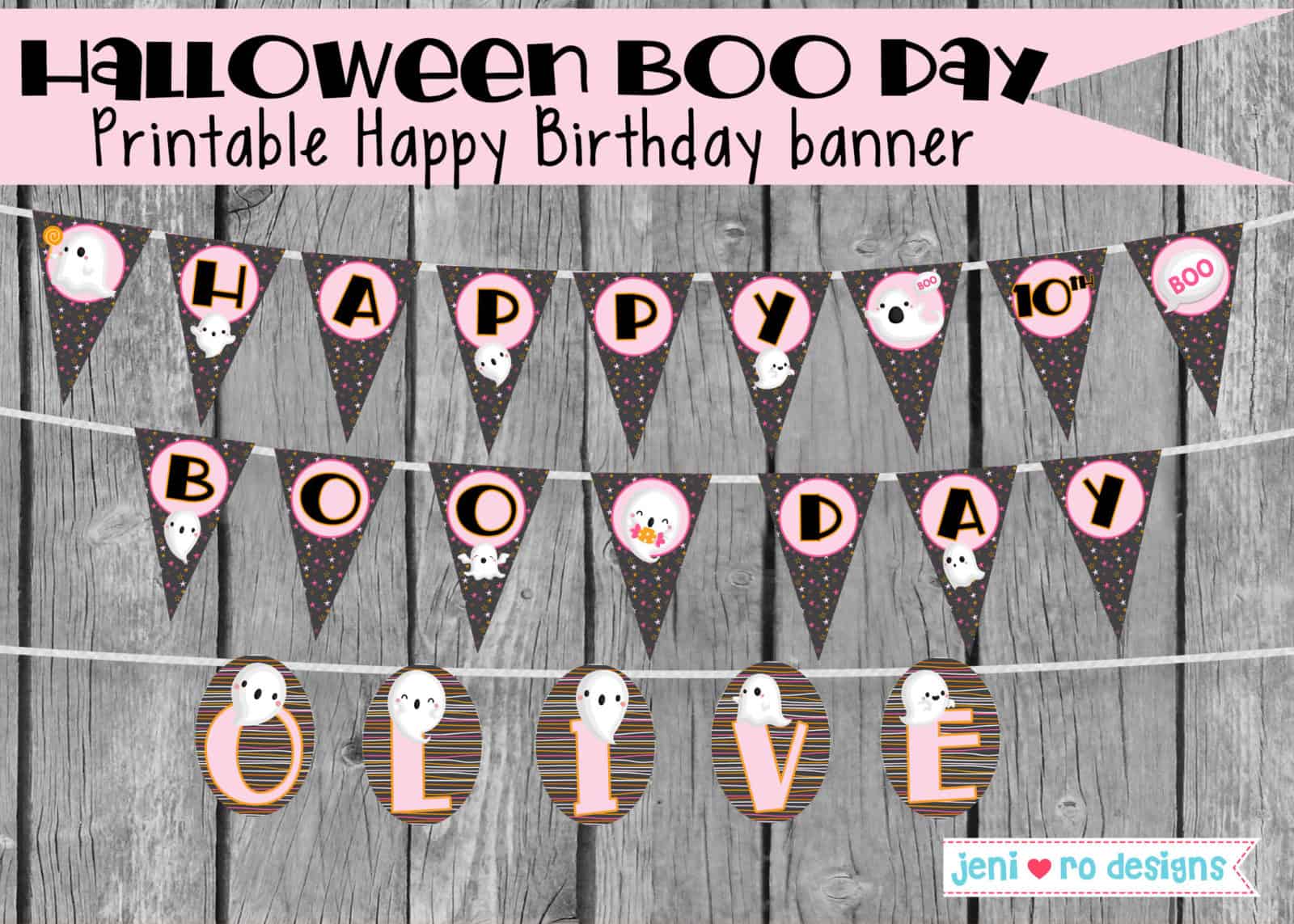 Halloween Boo Day printable party set for your Halloween baby!