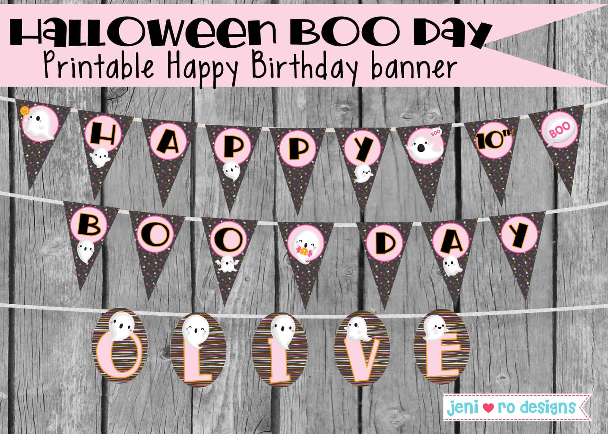 Halloween Boo Day printable party set for your Halloween baby!