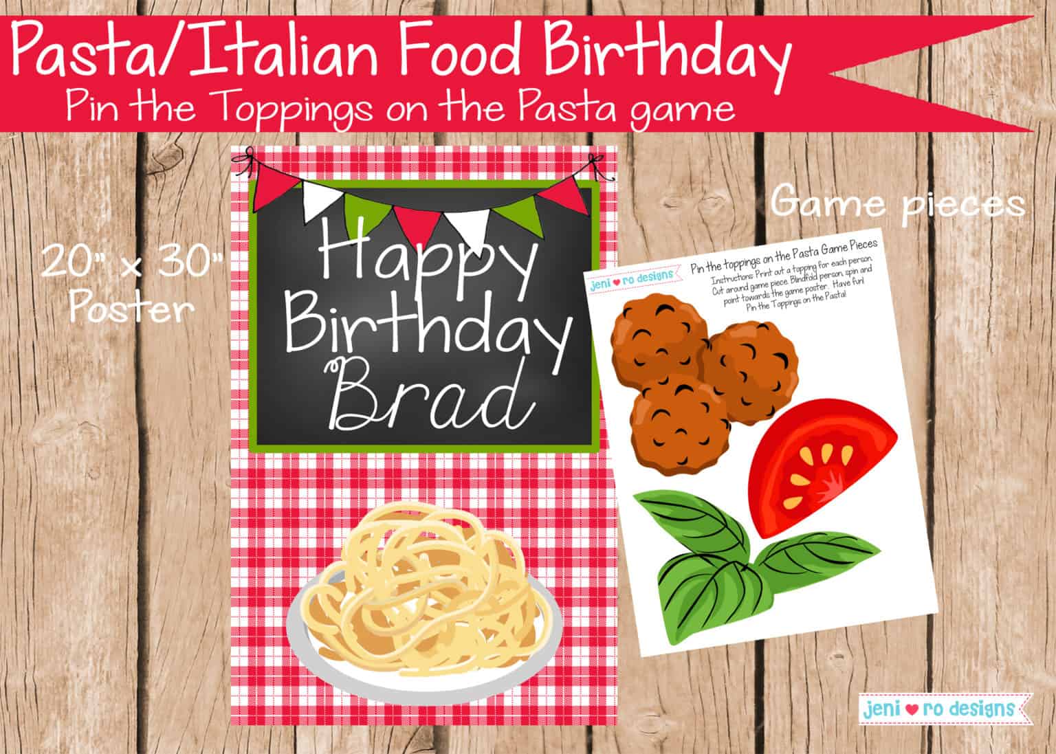 Pasta night birthday ideas and party printables for National Pasta Day!