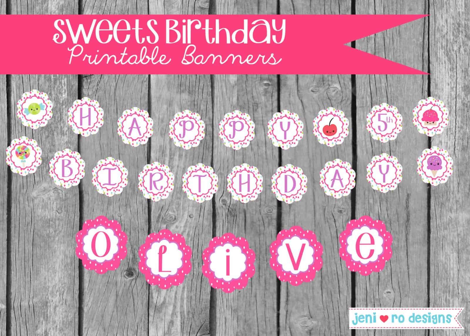Sweets Birthday printable set in honor of National Dessert Day!