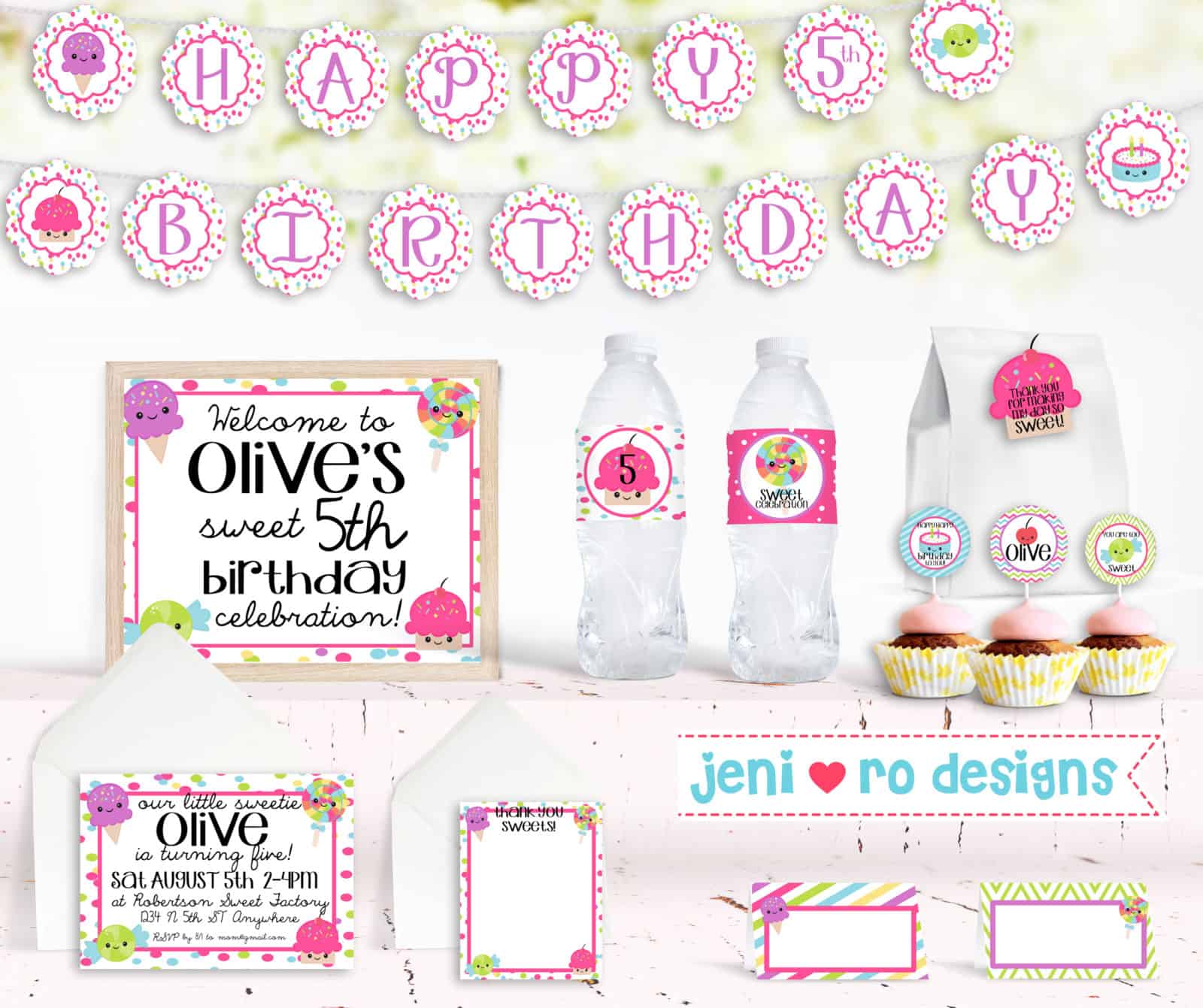 Sweets Birthday printable set in honor of National Dessert Day!