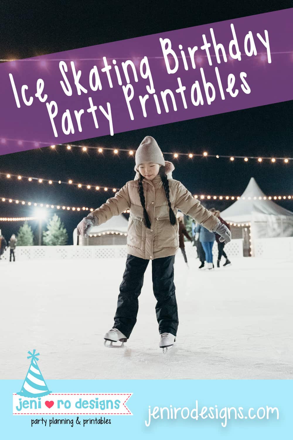 Ice Skating Birthday printable party decor for a fun ice skating party!