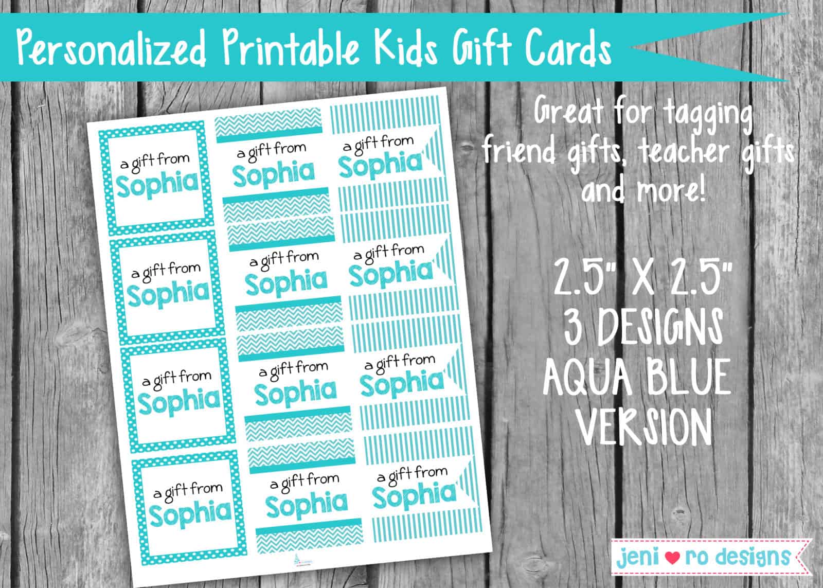 Personalized gift tags for kids makes giving to friends and teachers easy!