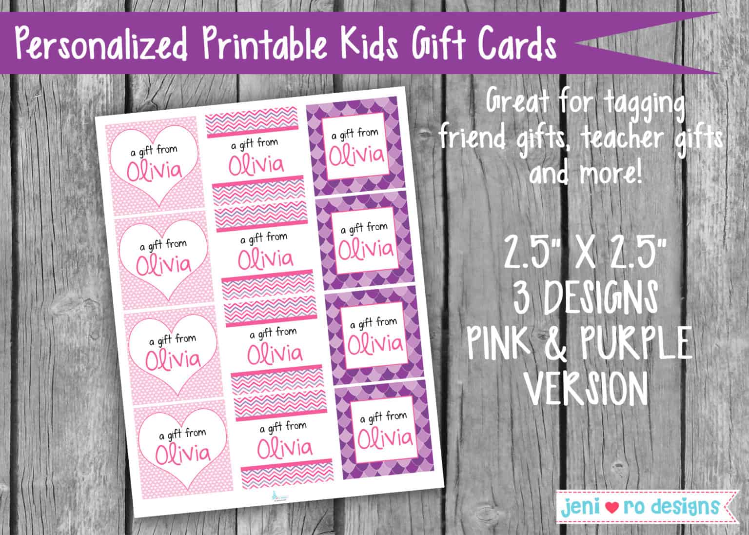 Personalized gift tags for kids makes giving to friends and teachers easy!