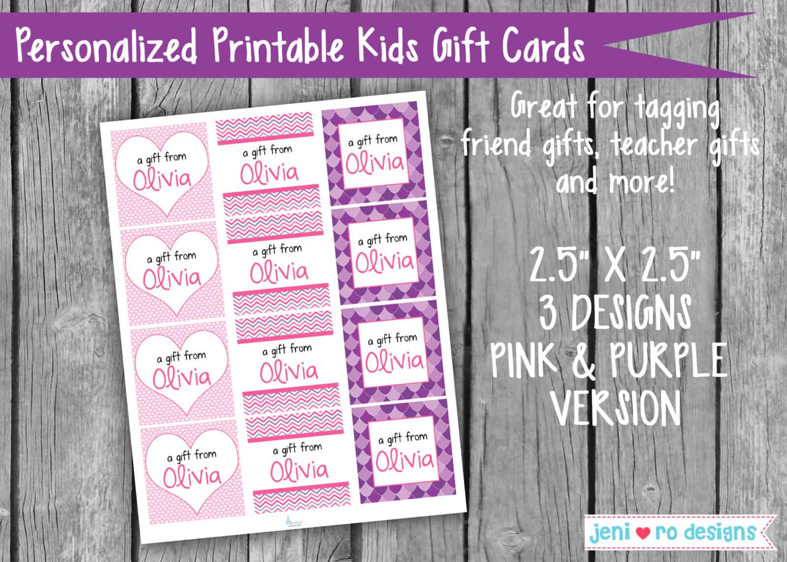 Personalized gift tags for kids makes giving to friends and teachers easy!