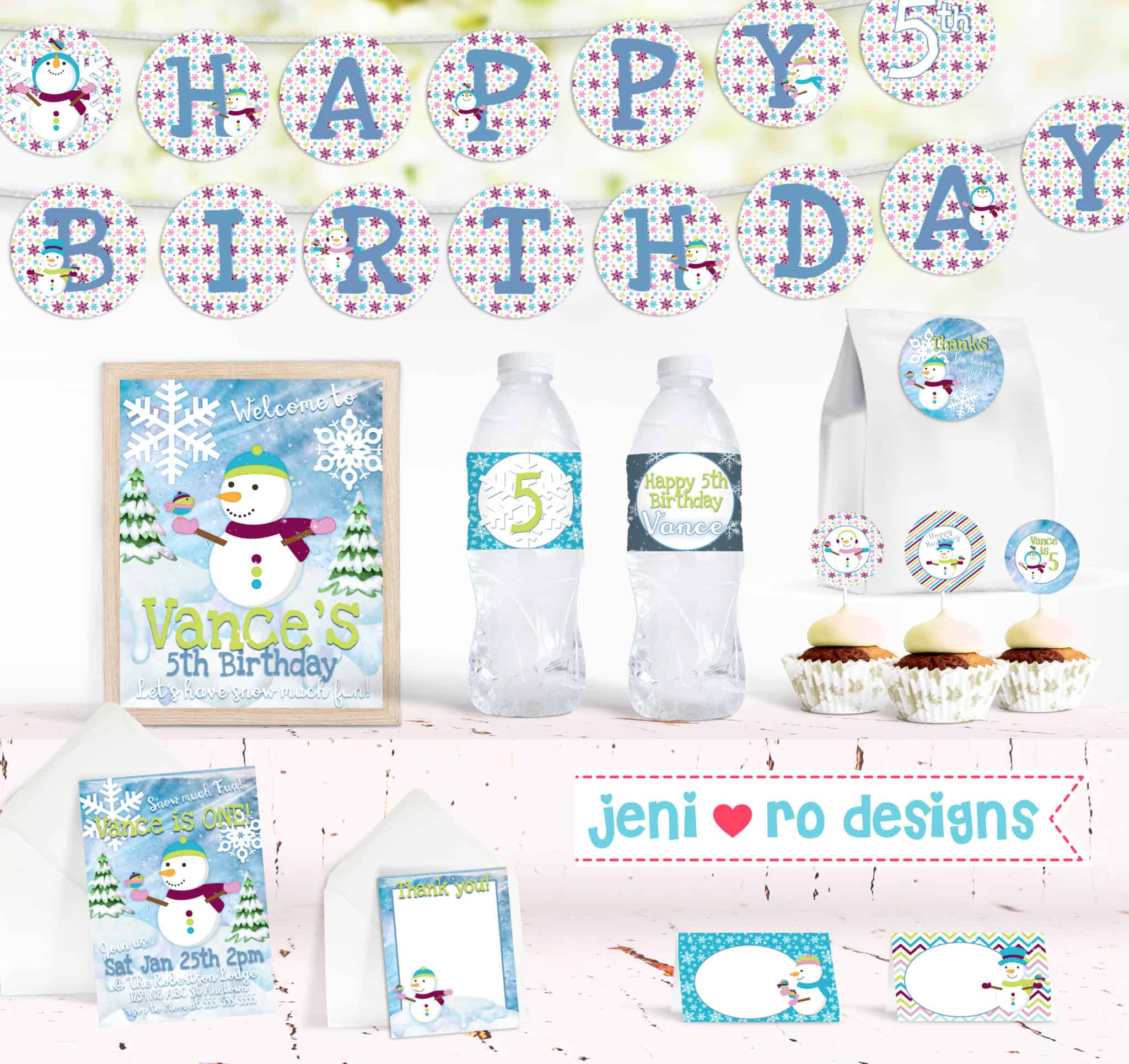 Snowman Birthday party printables - new theme in the shop!
