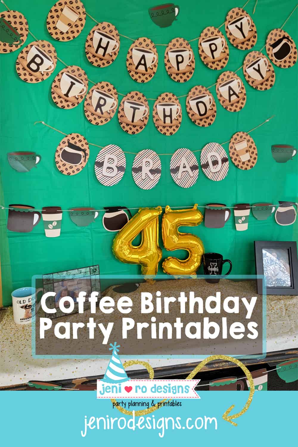 Coffee birthday theme printable party set for your coffee lover!