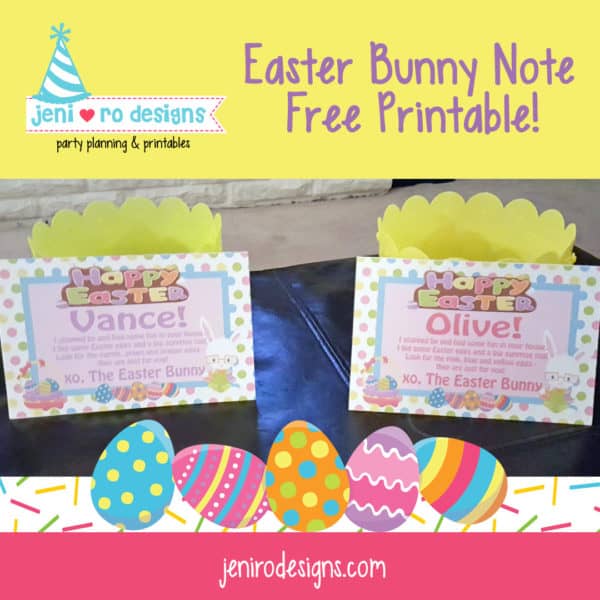 Free Easter printable to celebrate the bunny coming to town!