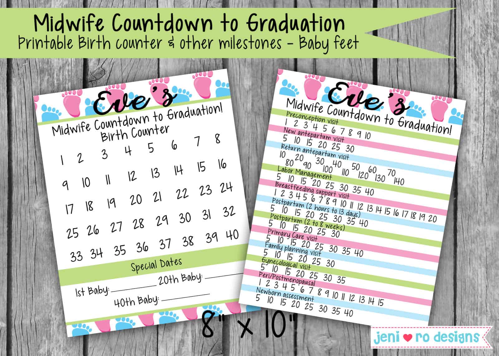 Midwife student printable trackers - birth count & other milestones ...