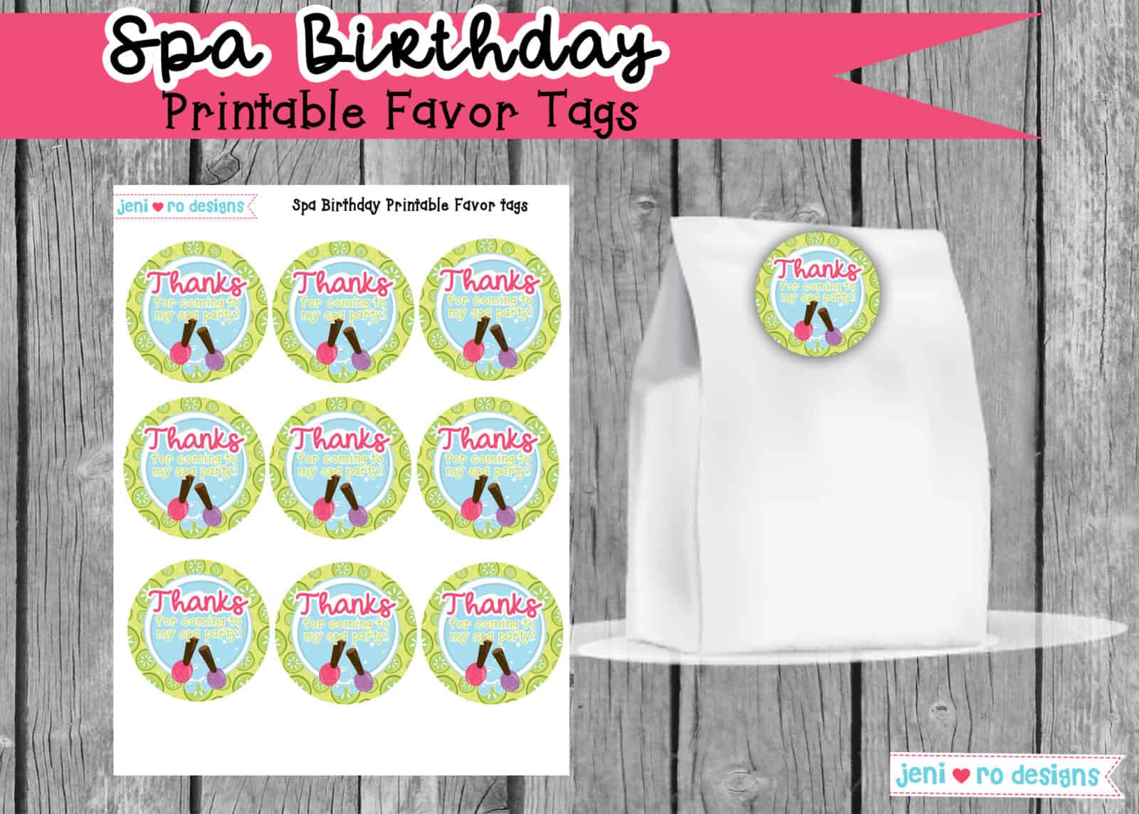Spa birthday party printables to pamper your little lady!