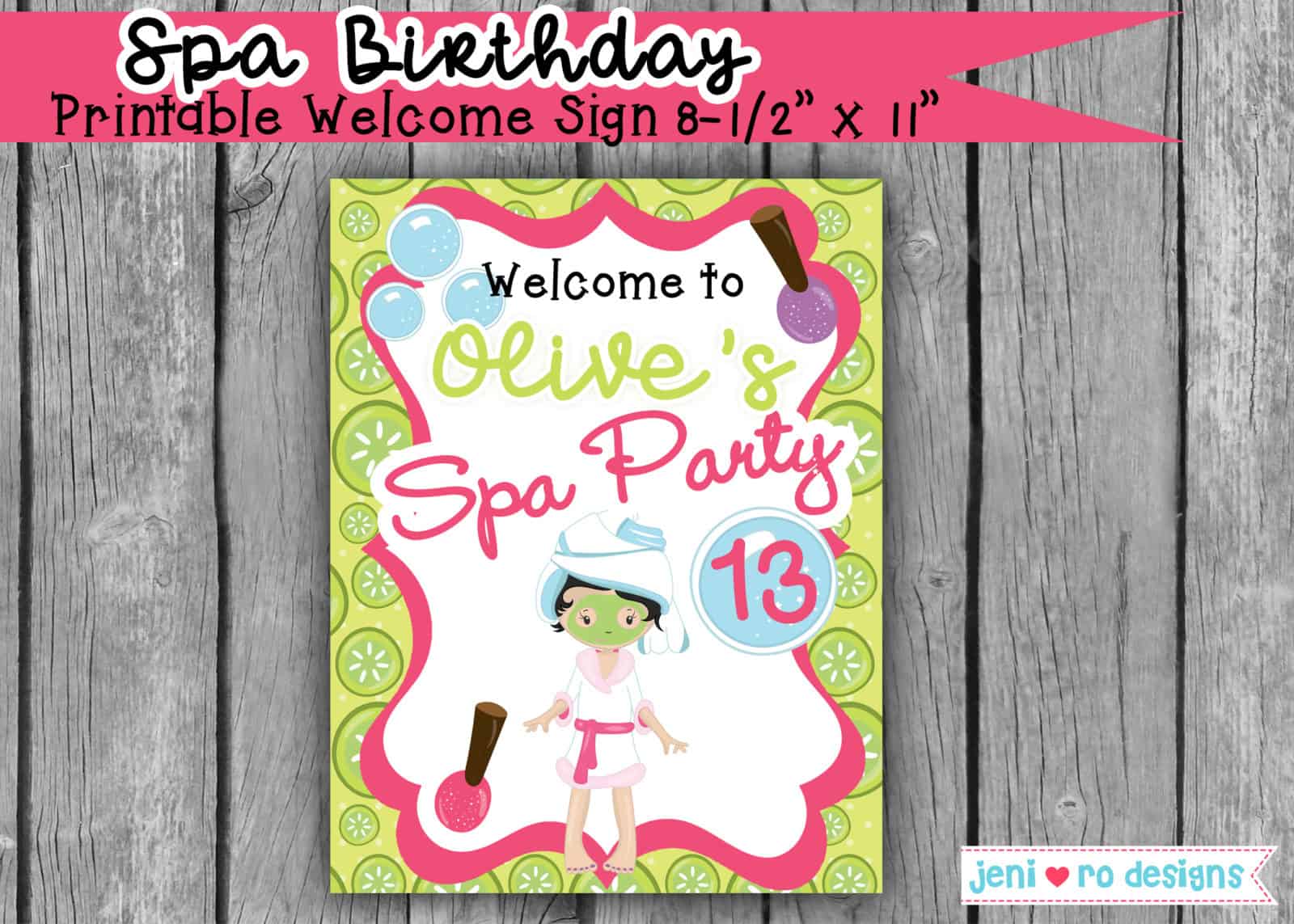 Spa birthday party printables to pamper your little lady!