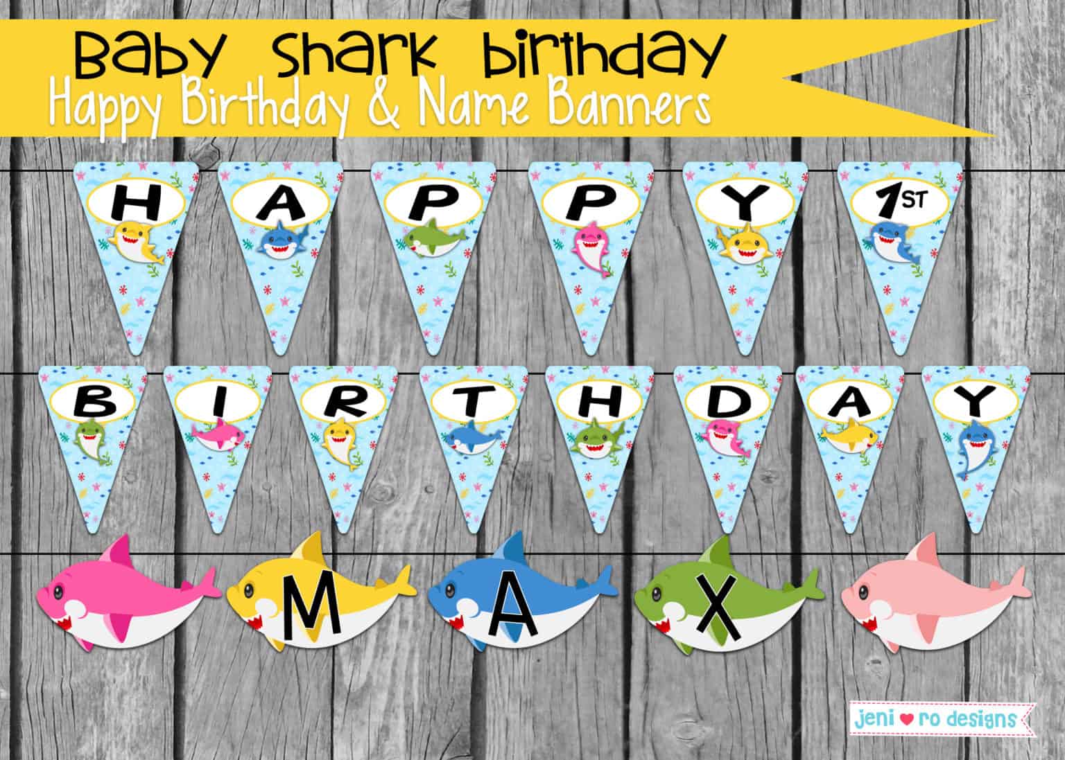 Baby shark birthday printable party decorations and more!