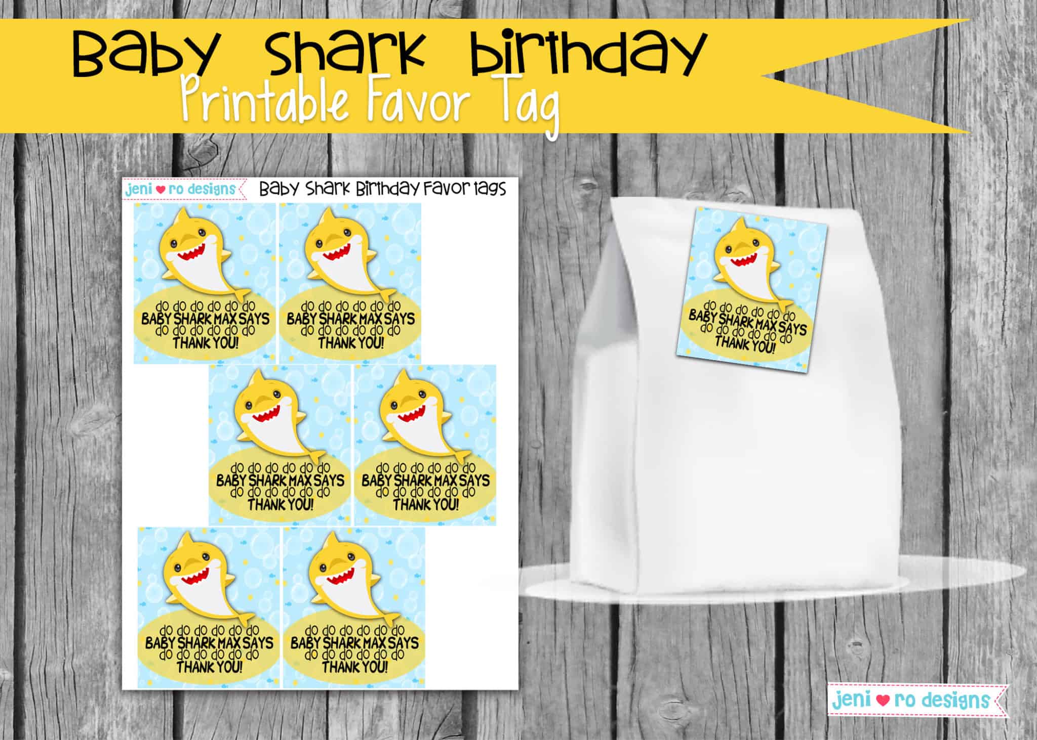 Baby shark birthday printable party decorations and more!