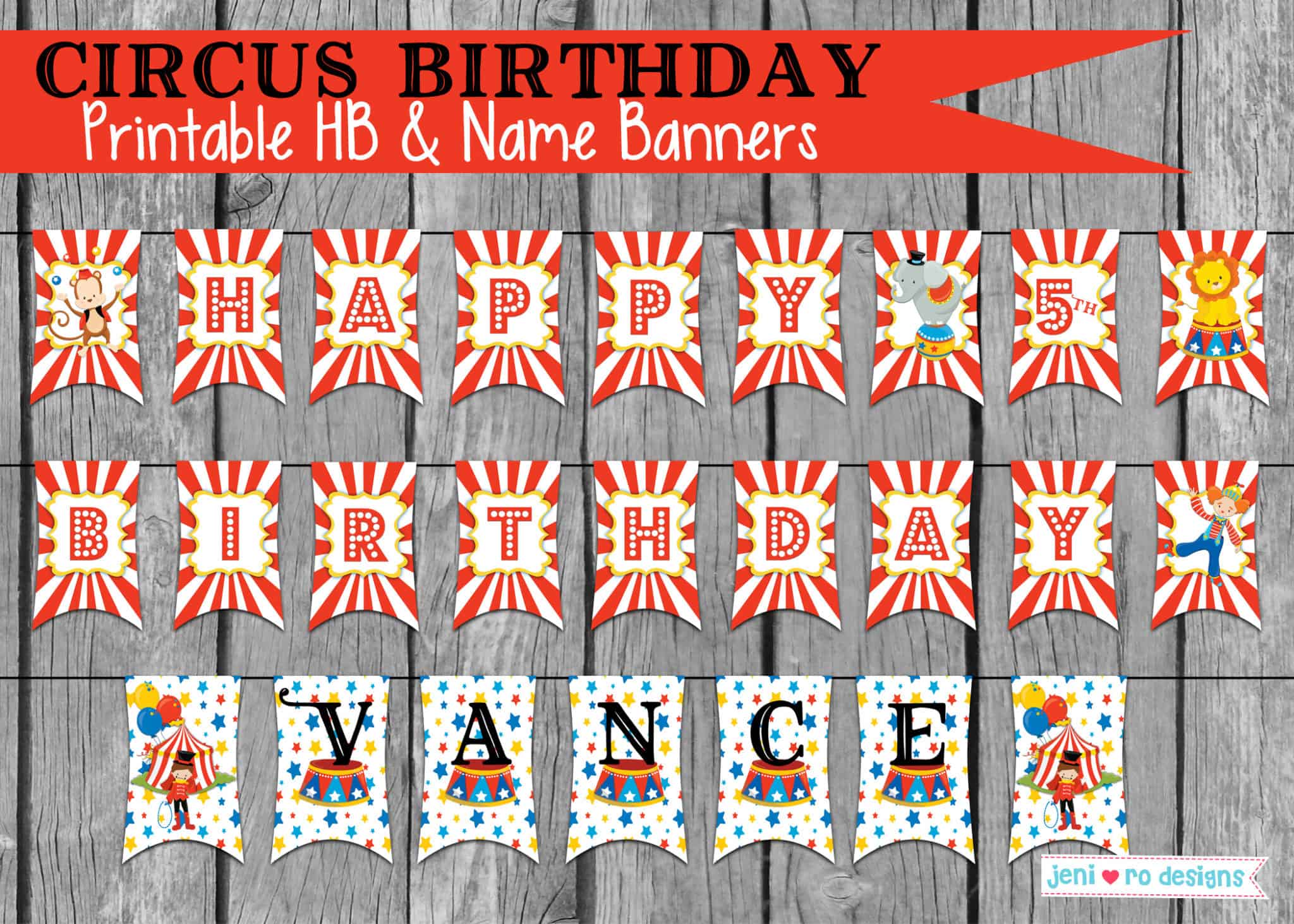 Circus birthday Party printables