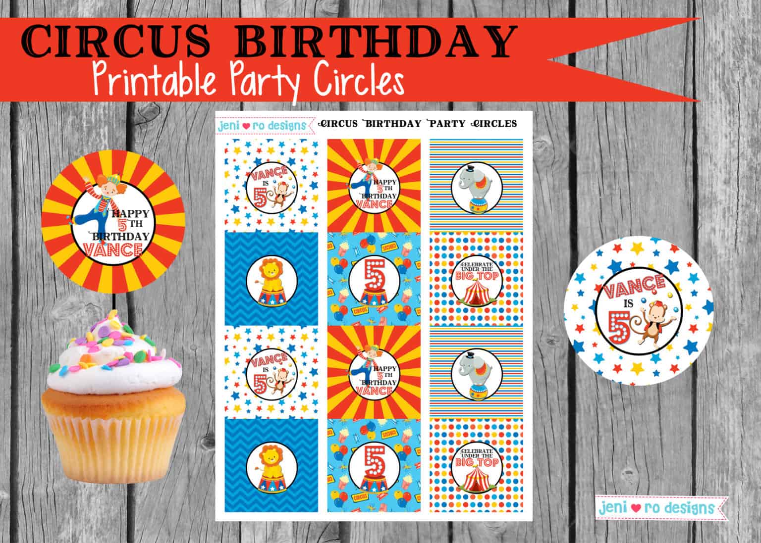Circus birthday Party printables