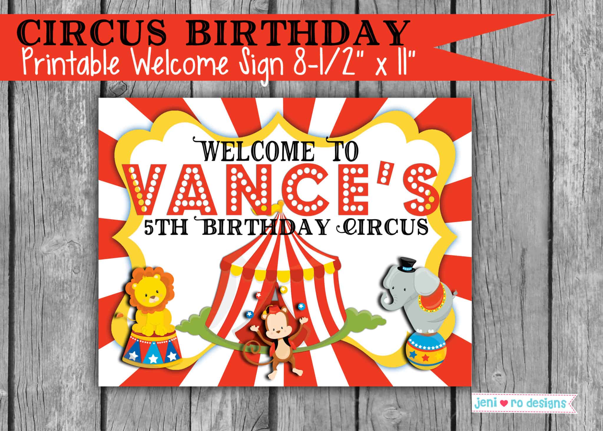 Circus birthday Party printables