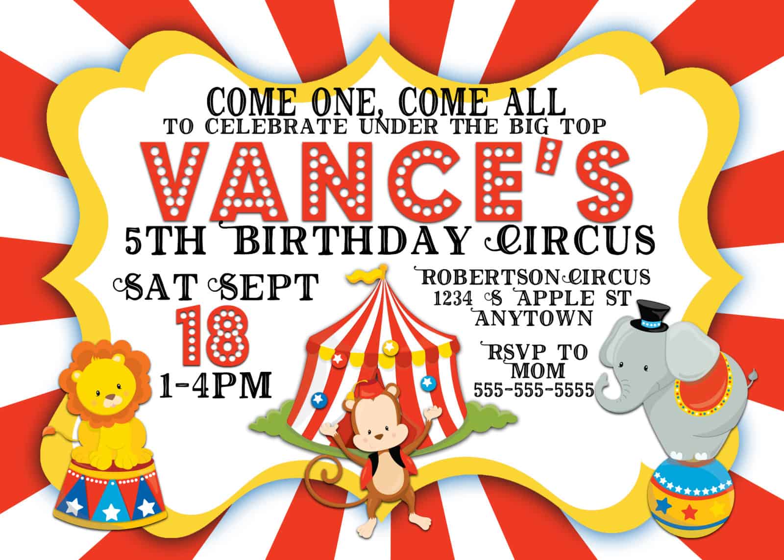 Circus birthday Party printables