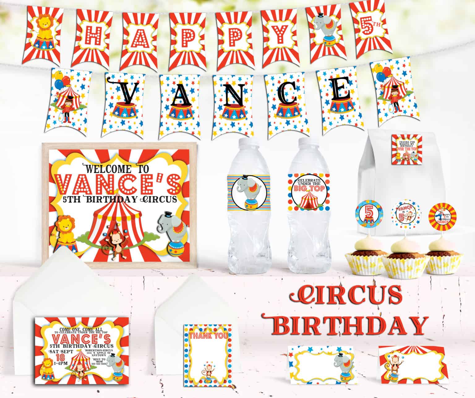 Circus birthday Party printables