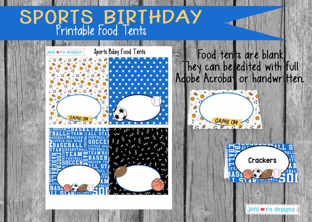 Sports birthday party printables for your sports fan!