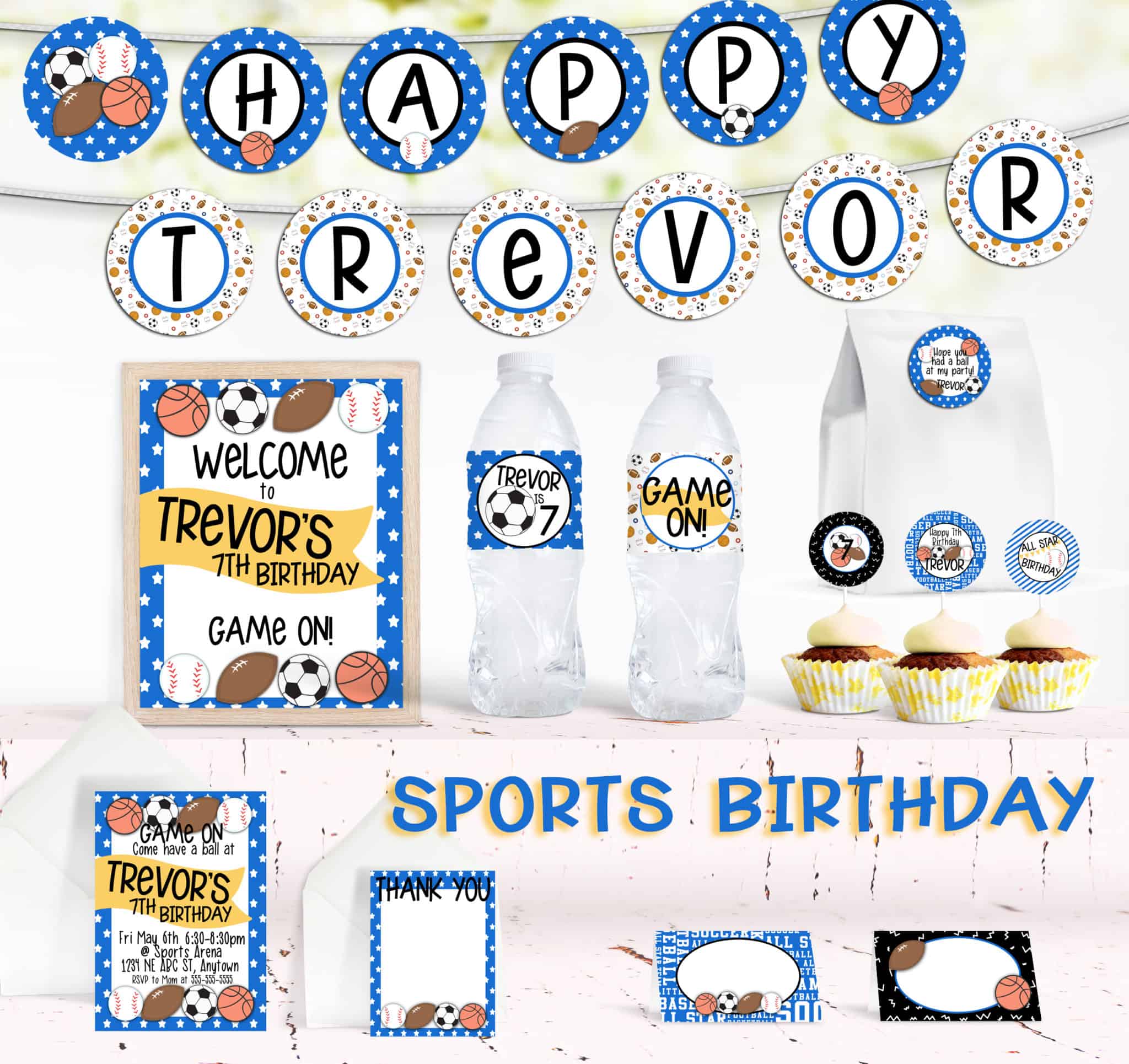 Sports birthday party printables for your sports fan!