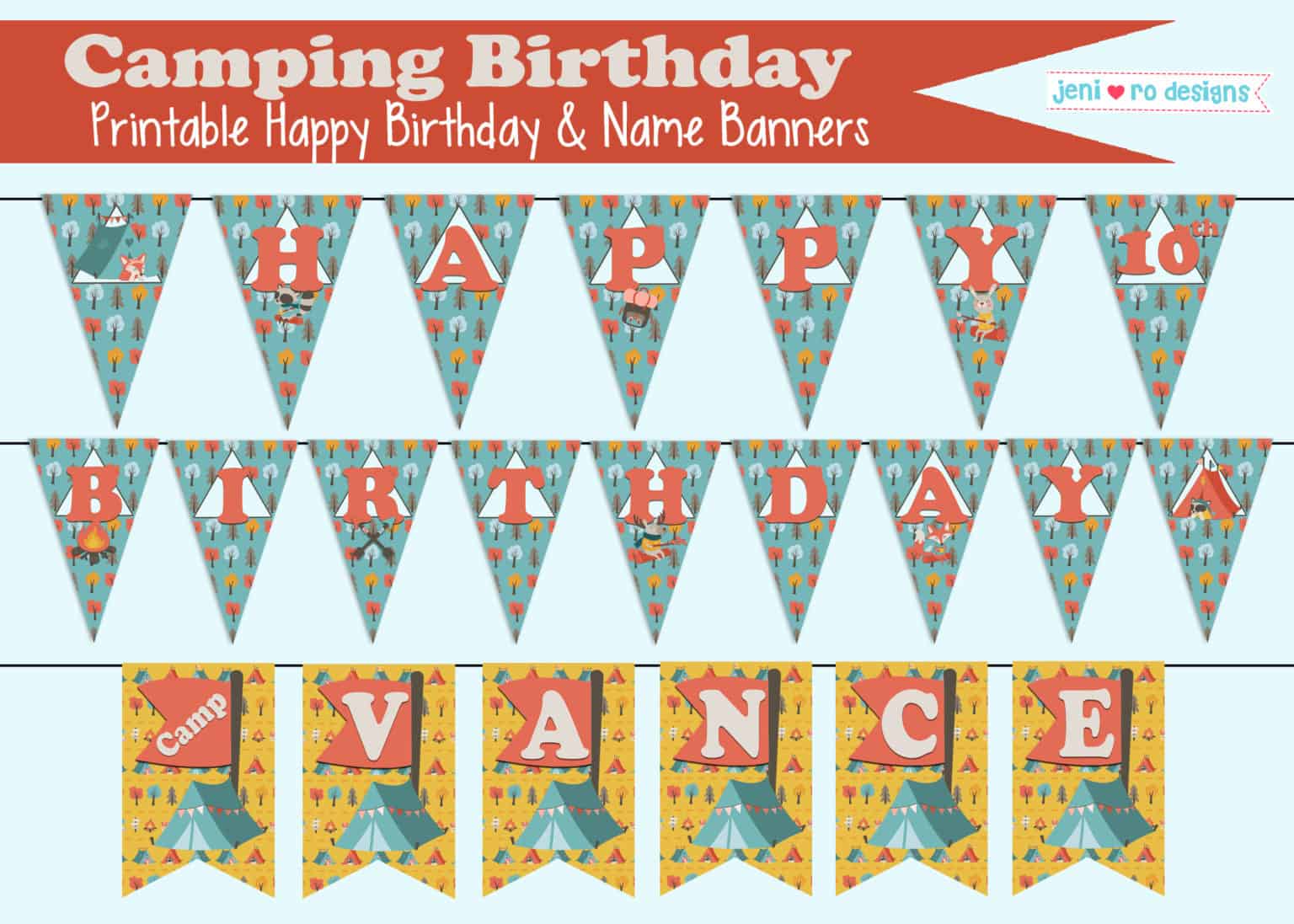 Camping Birthday party printables for your little camper!