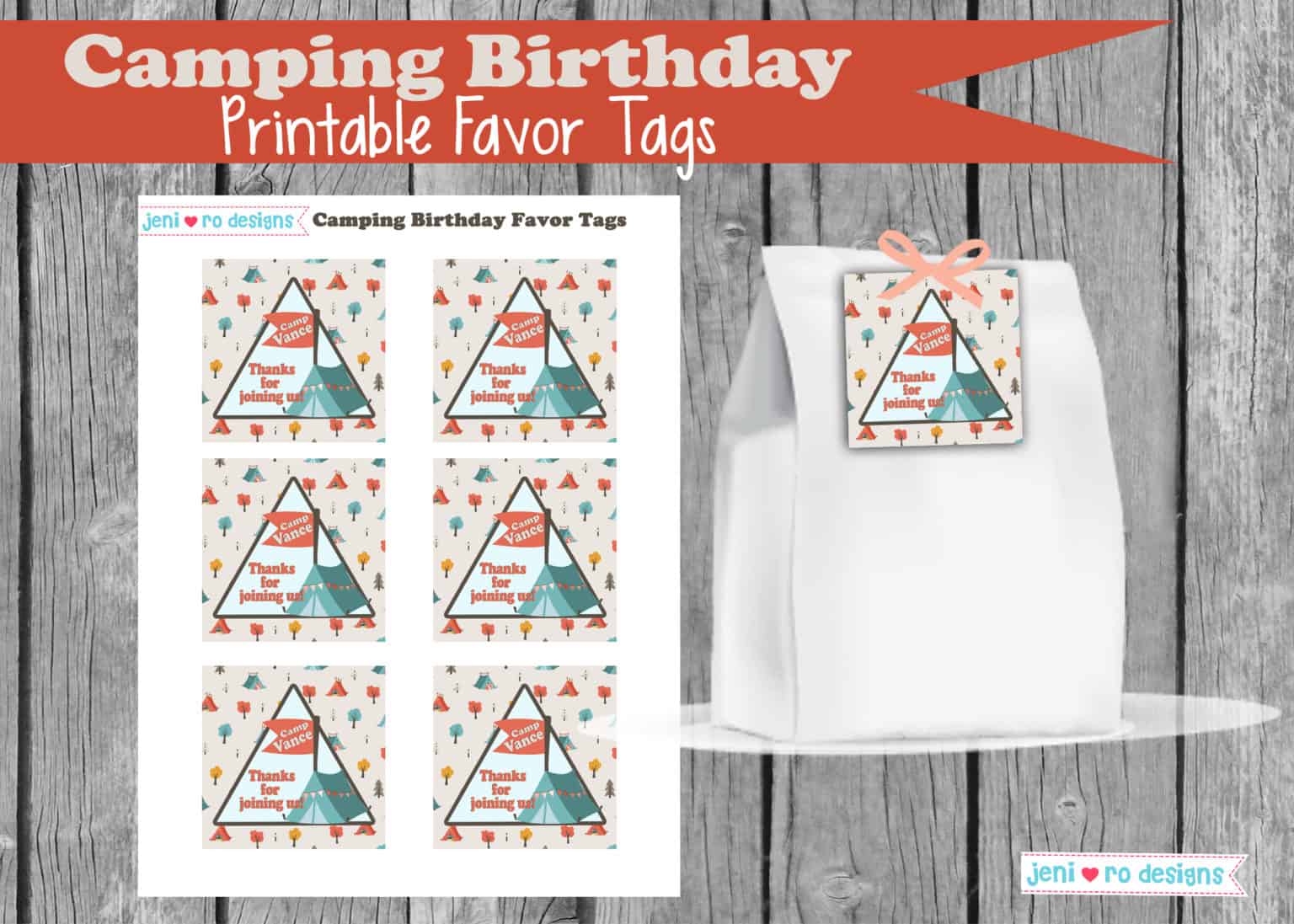 Camping Birthday party printables for your little camper!