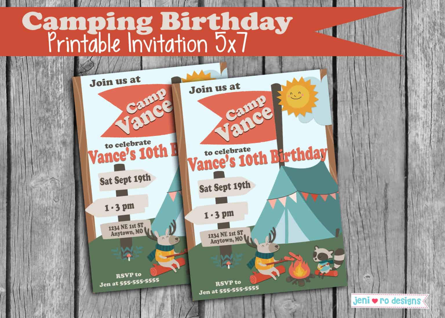 Camping Birthday party printables for your little camper!