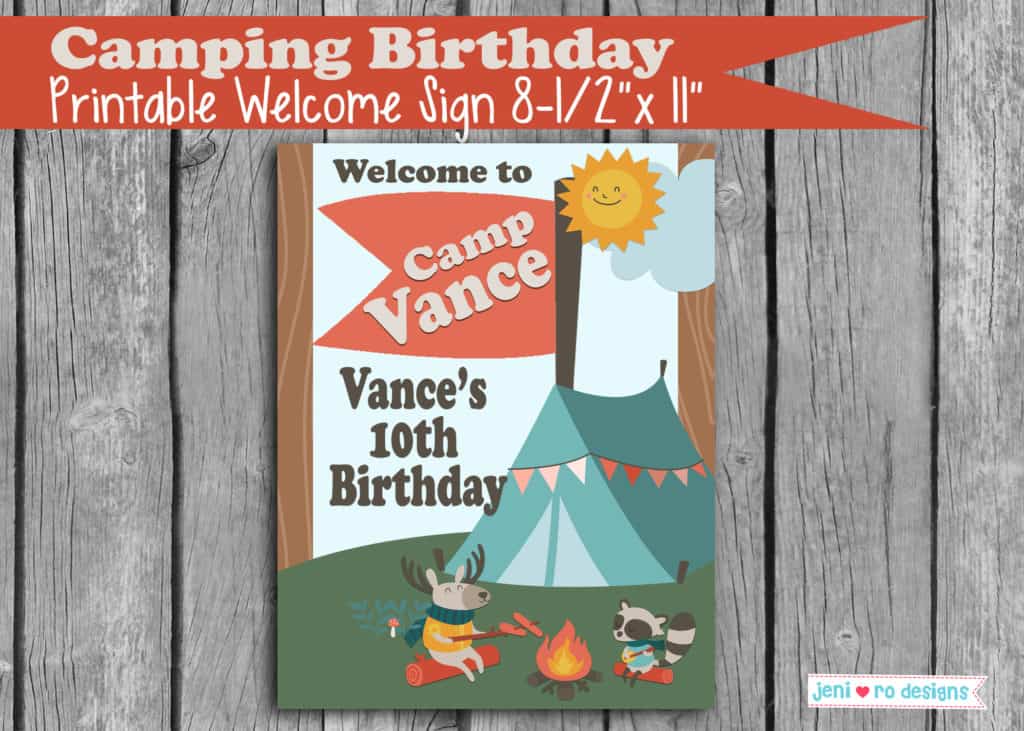 Camping Birthday party printables for your little camper!