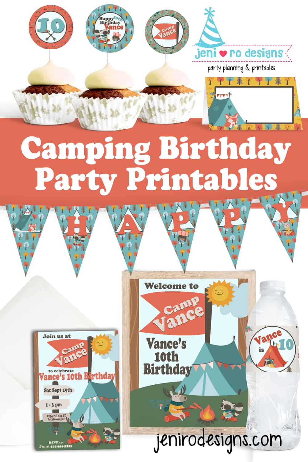 Camping Birthday party printables for your little camper!