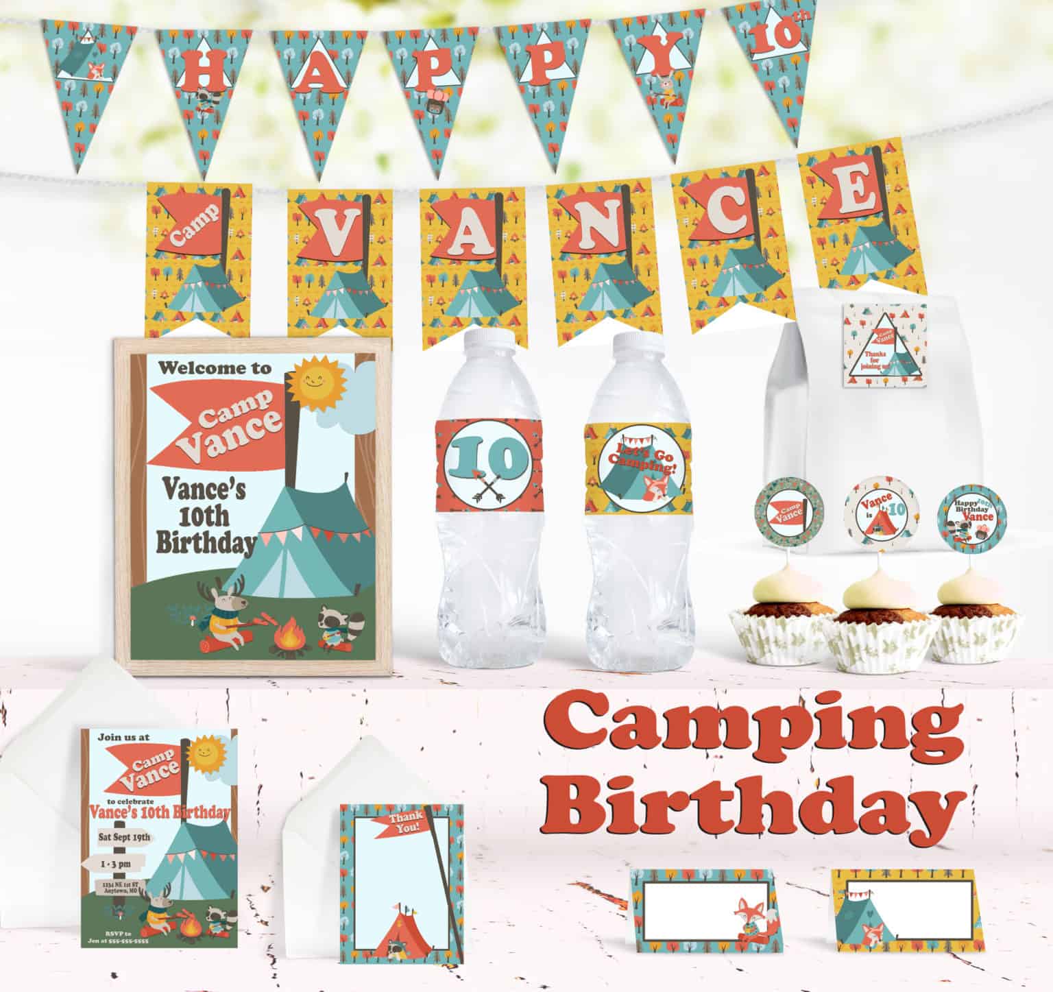 Camping Birthday party printables for your little camper!
