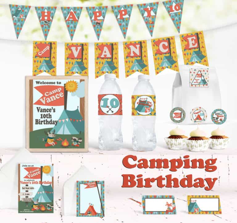 Camping Birthday party printables for your little camper!