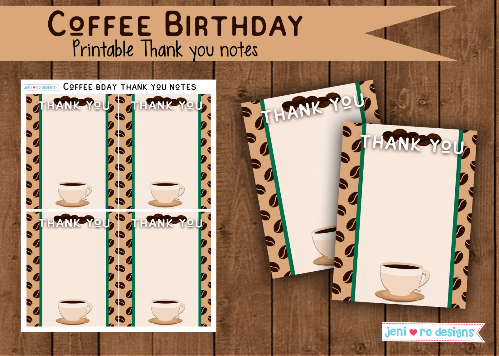 Coffee Birthday, Printable Party decor set, Coffee break, Coffee cup ...