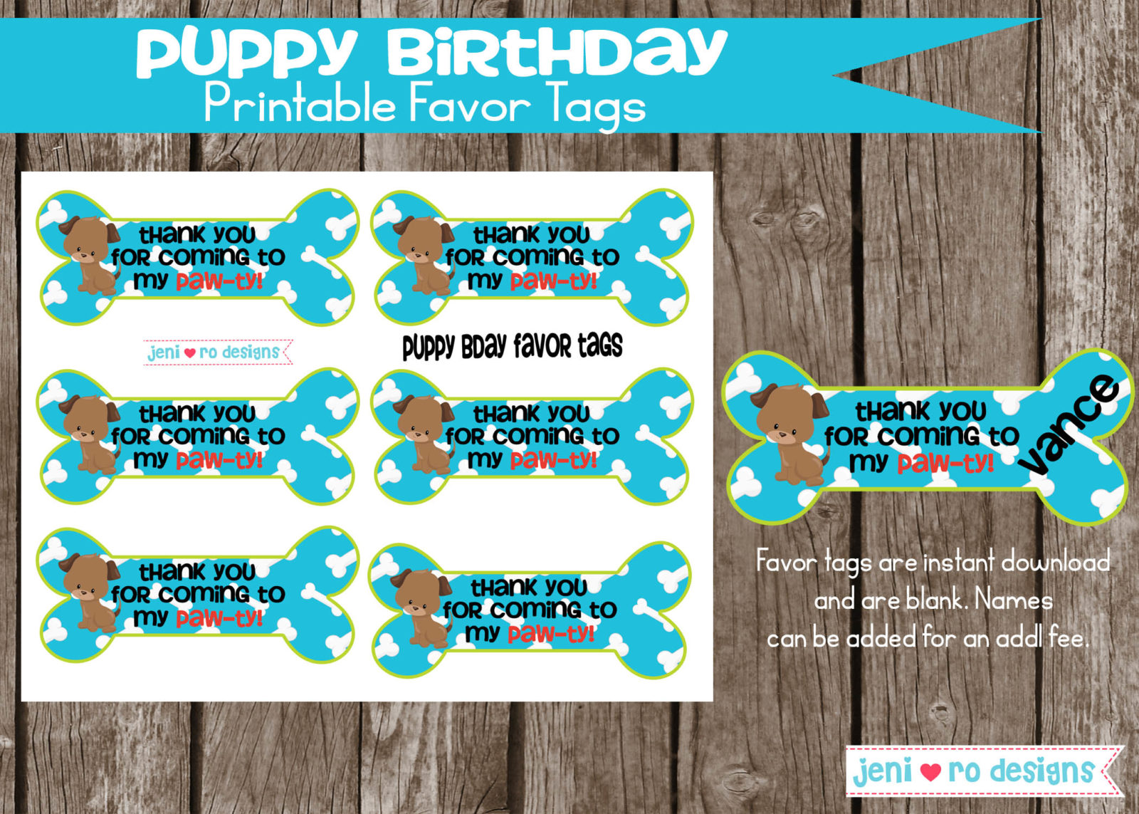 Puppy Birthday, Printable Party decor set, Puppies, Pups, dogs, Dog ...