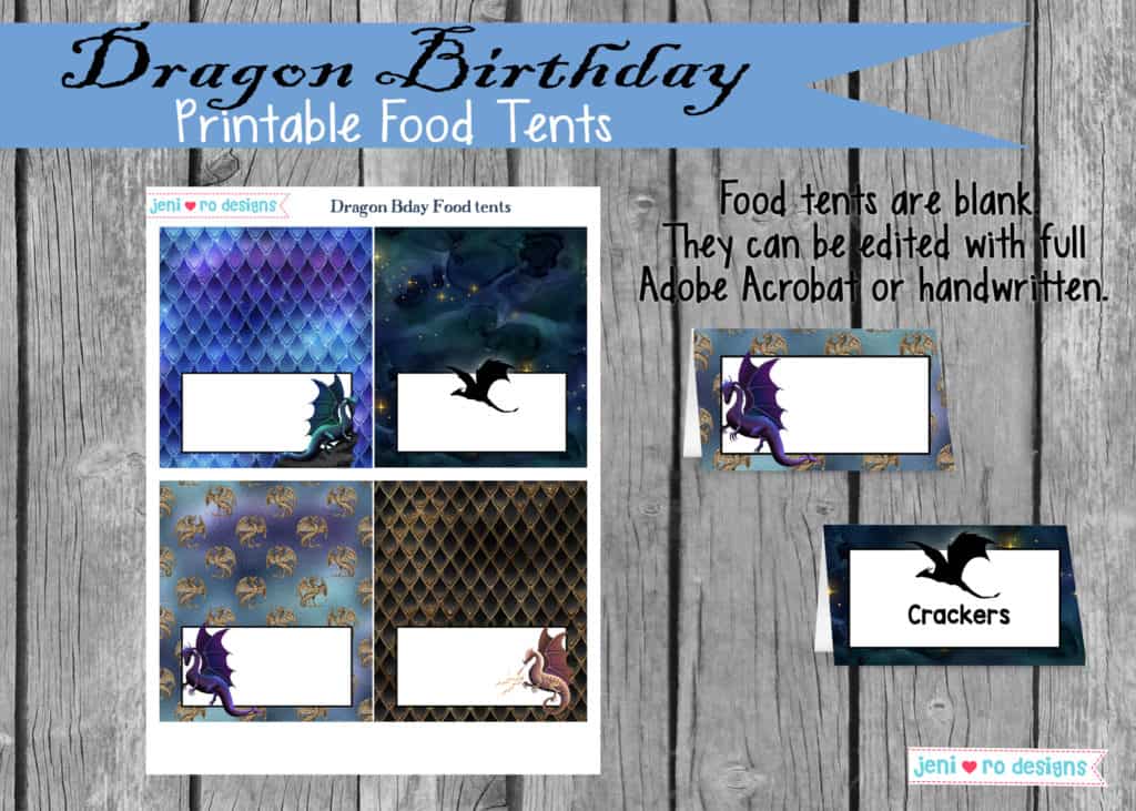 Dragon Birthday party printables for your Dragon fan!