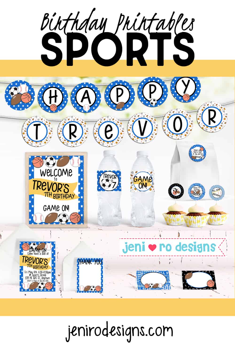Sports birthday party printables for your sports fan!