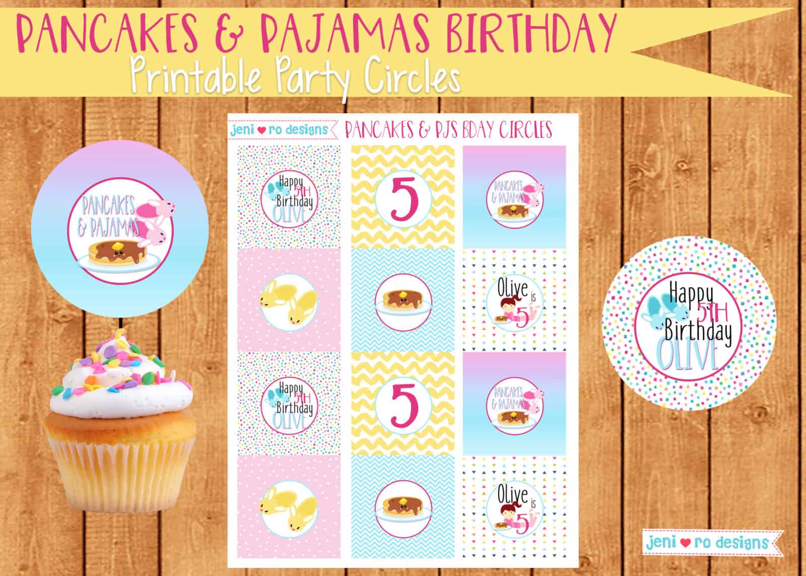 Pancakes and Pajamas birthday printables for a fun morning party!